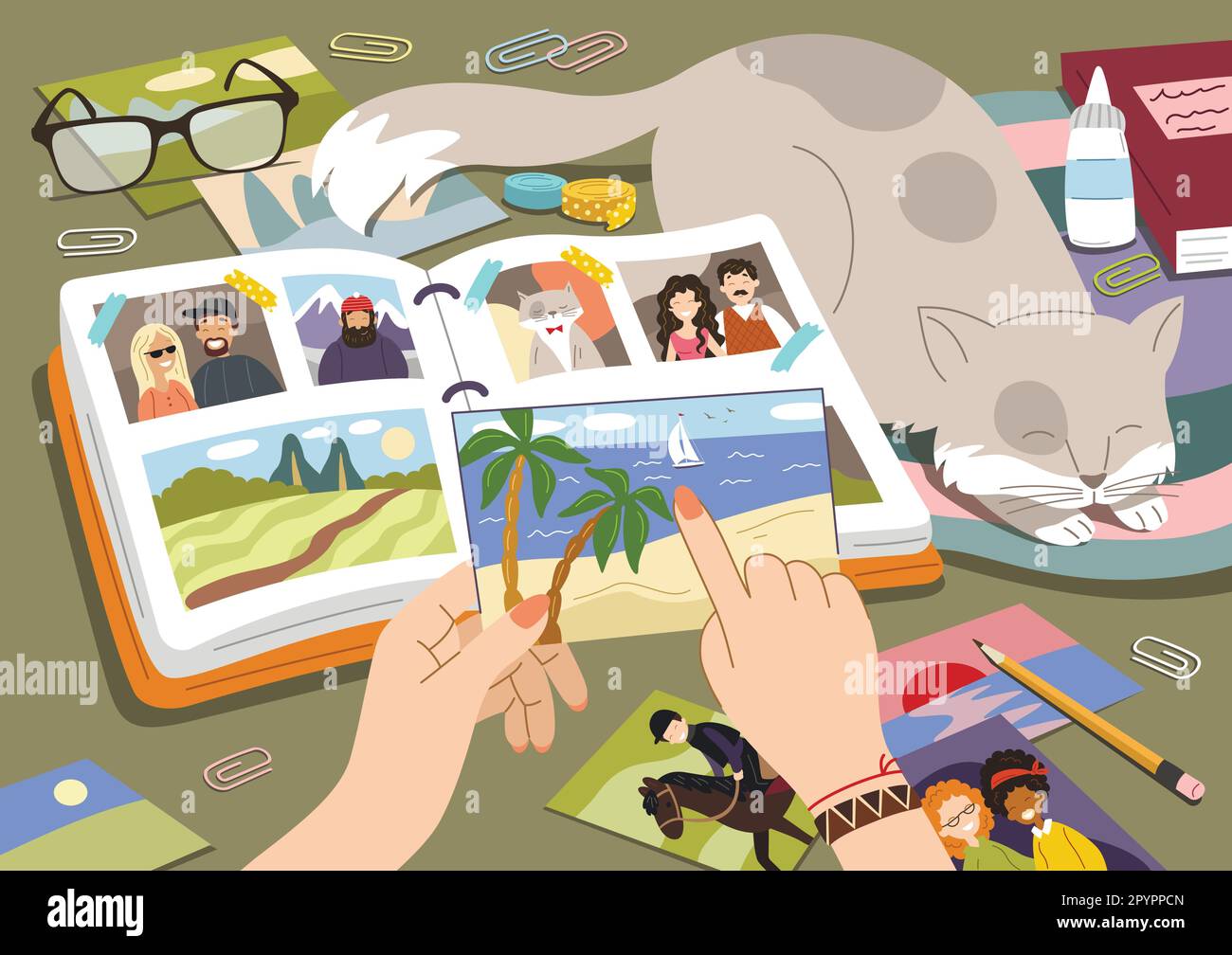 Man hands photo woman Stock Vector Images - Alamy