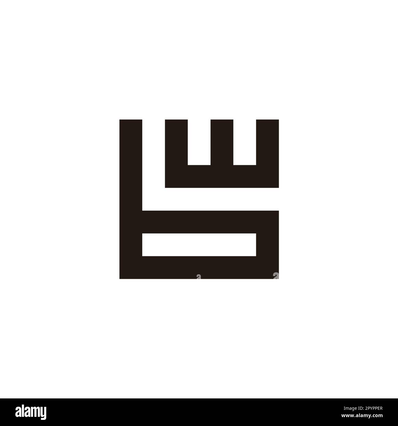 Letter b and w square, unique geometric symbol simple logo vector Stock ...