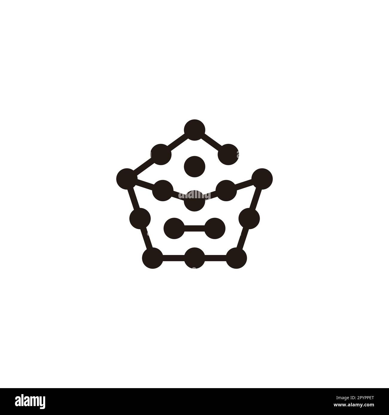 Number 6 polygon, molecules geometric symbol simple logo vector Stock ...