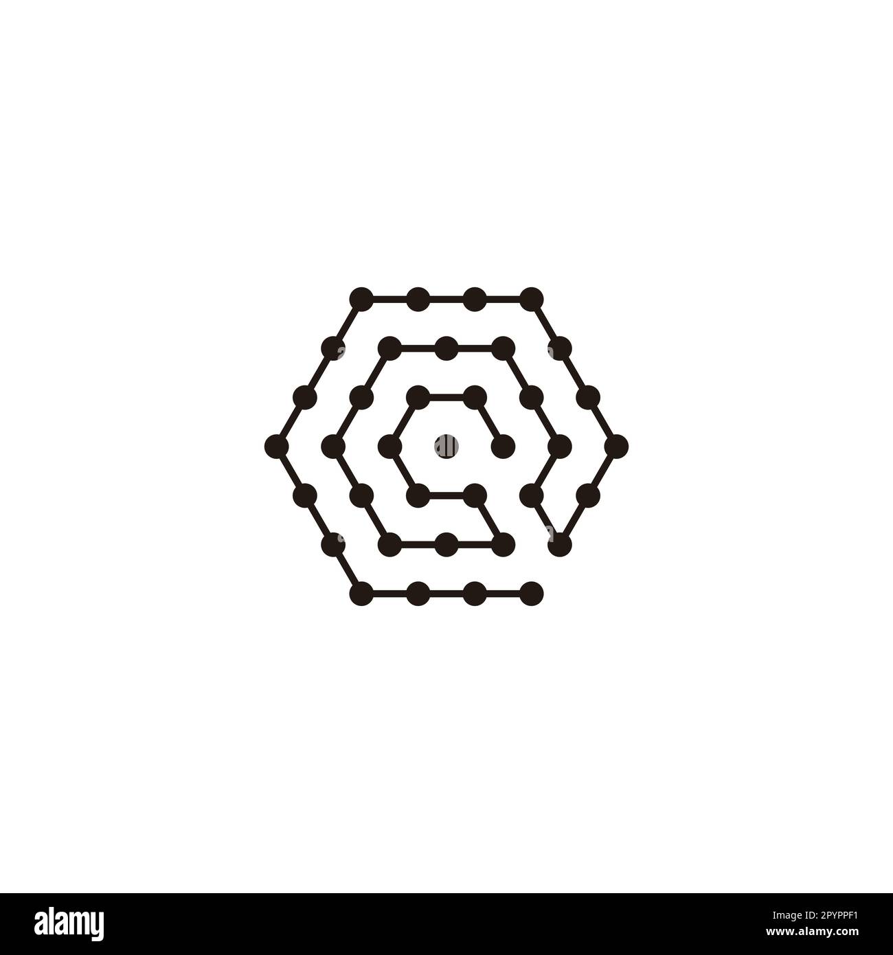Letter Q hexagon, molecules rounded geometric symbol simple logo vector Stock Vector Image & Art ...