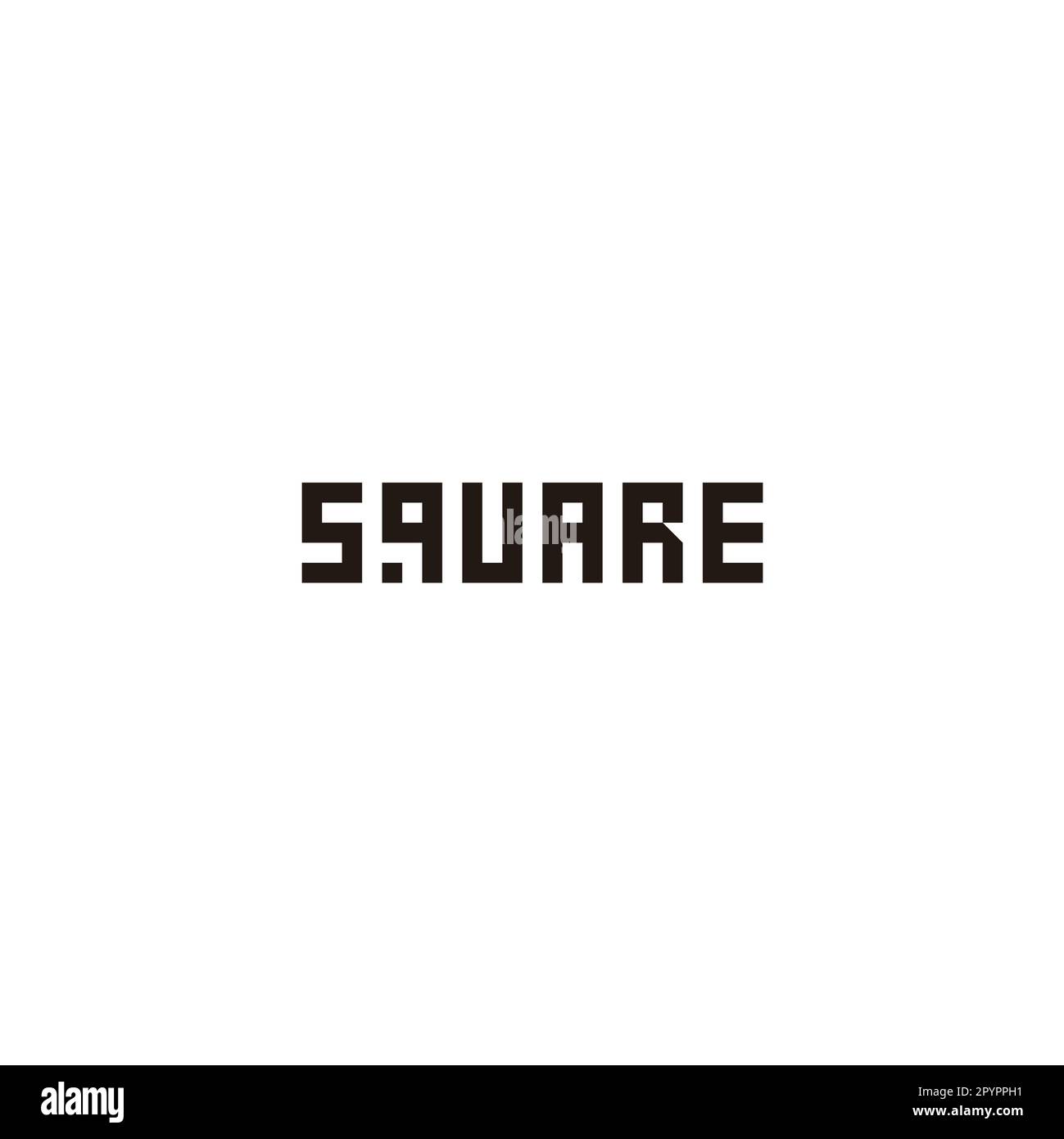 Text, "SQUARE", square outline geometric symbol simple logo vector ...