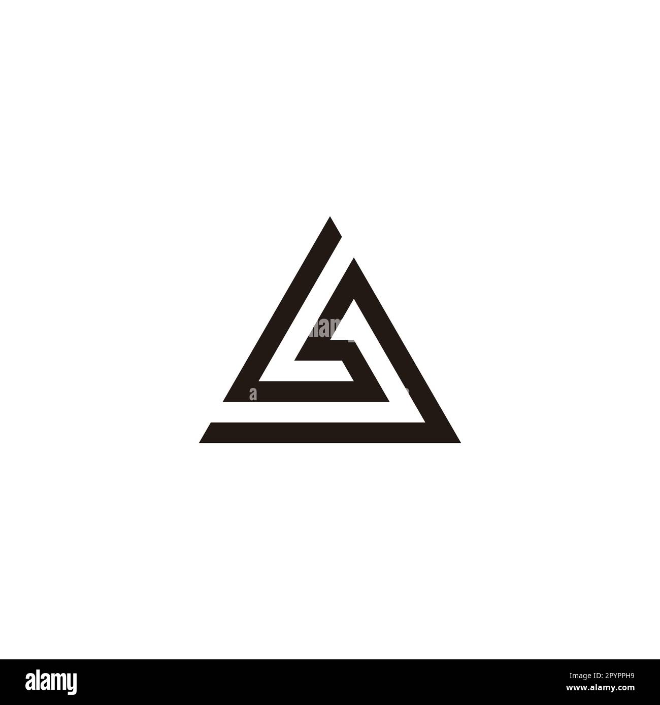 Letter LS connect, triangle line geometric symbol simple logo vector ...