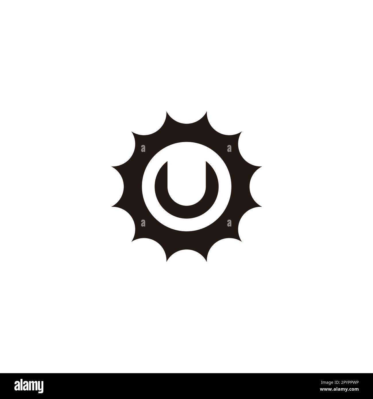 Letter U in sun geometric symbol simple logo vector Stock Vector Image ...