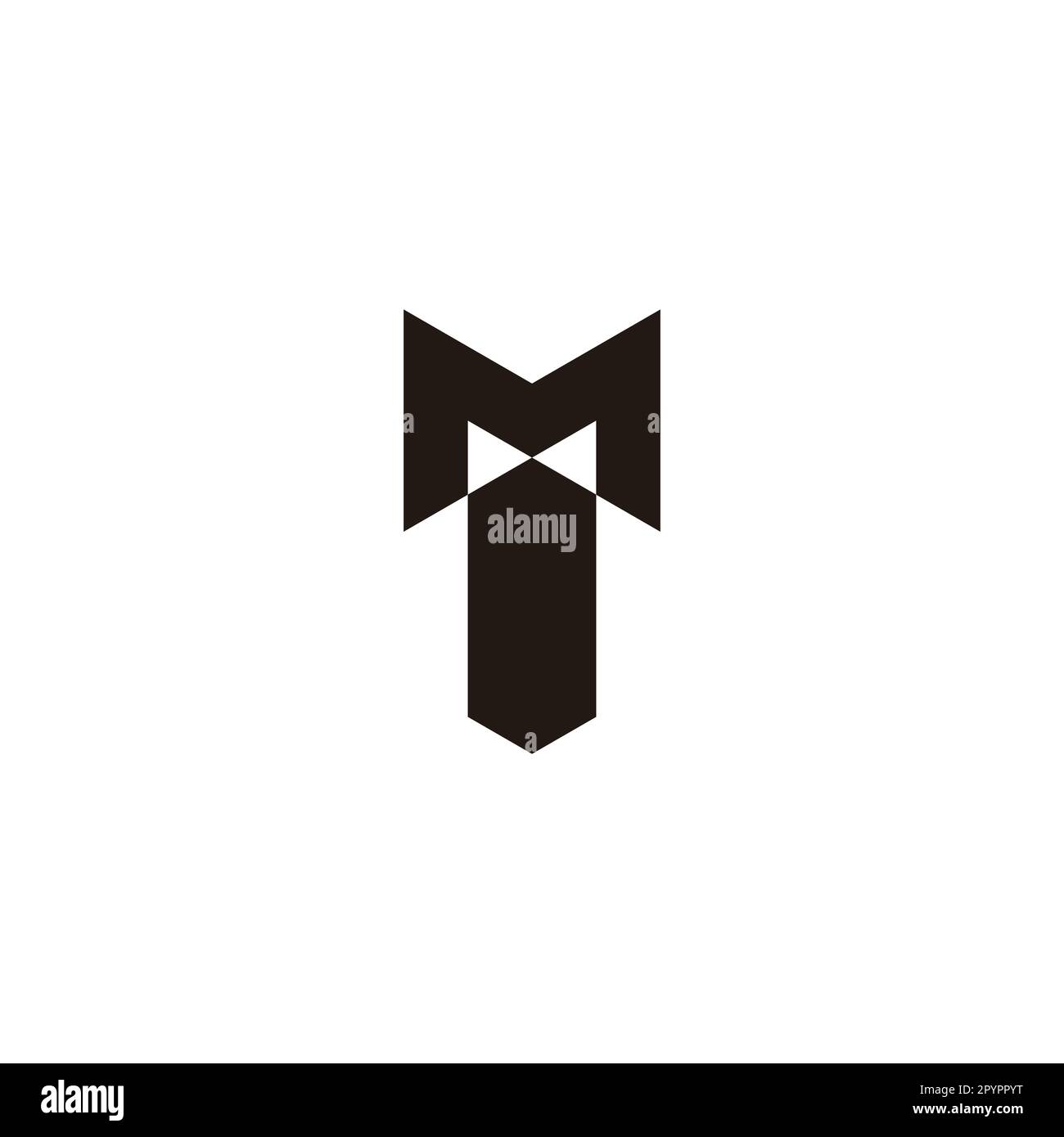 Letter M ribbon, hexagon geometric symbol simple logo vector Stock ...