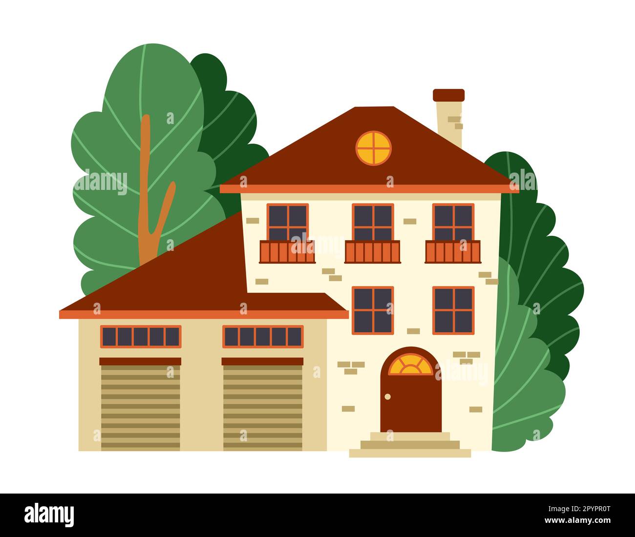 Exterior modern suburban brick house Cut Out Stock Images & Pictures ...