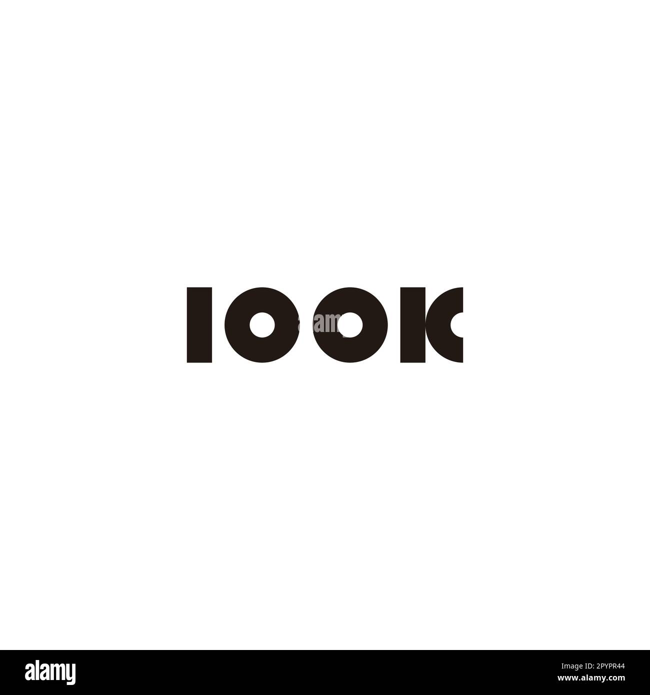 Text, "look", outline geometric symbol simple logo vector Stock Vector ...