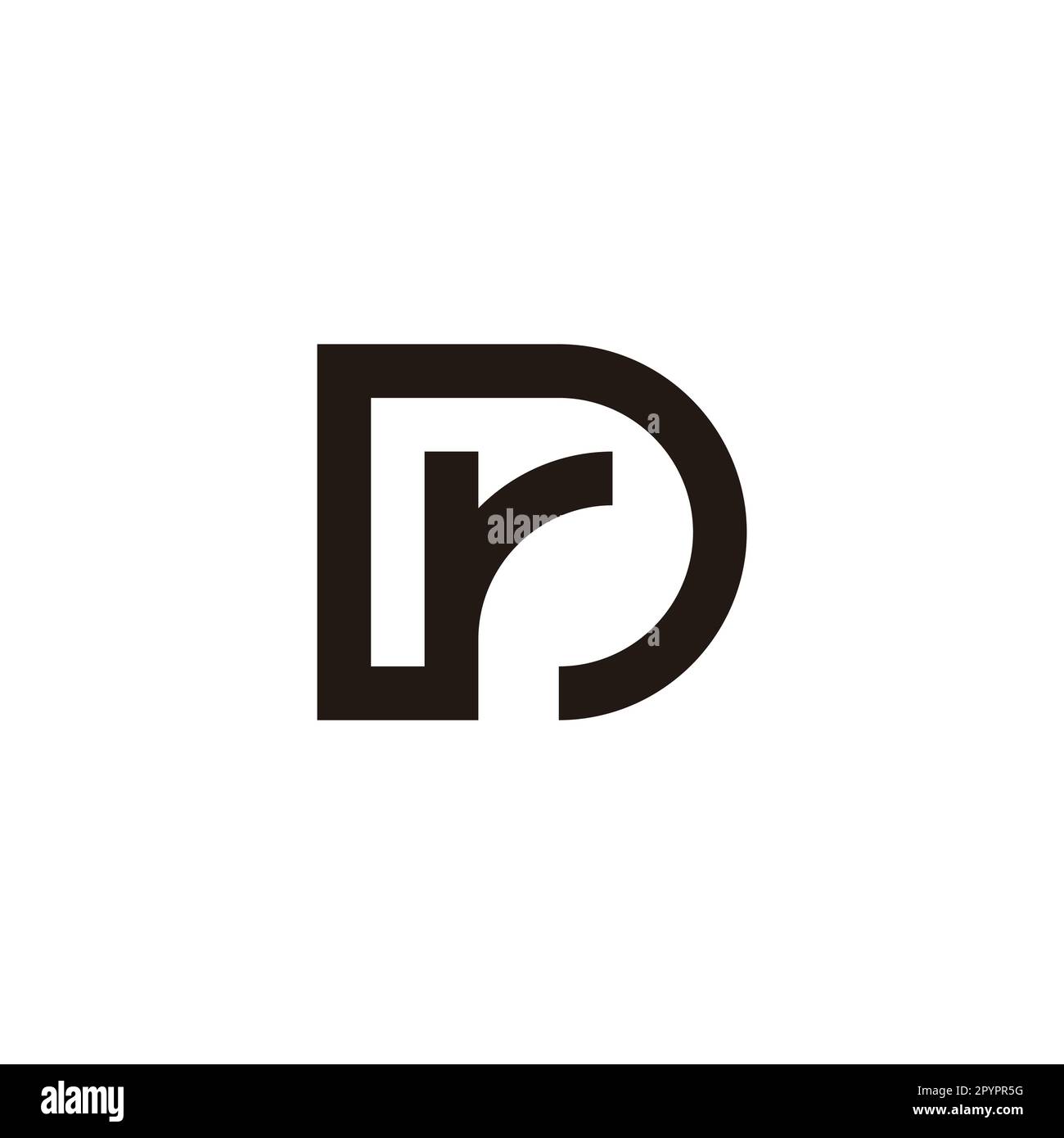 letter rD outline, unique geometric symbol simple logo vector Stock ...
