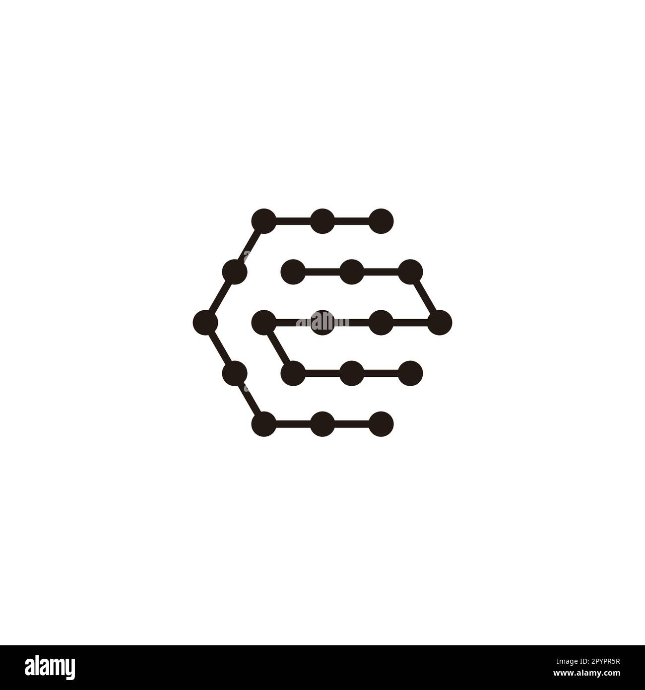 Letter C number 2, hexagon molecules geometric symbol simple logo vector Stock Vector Image ...
