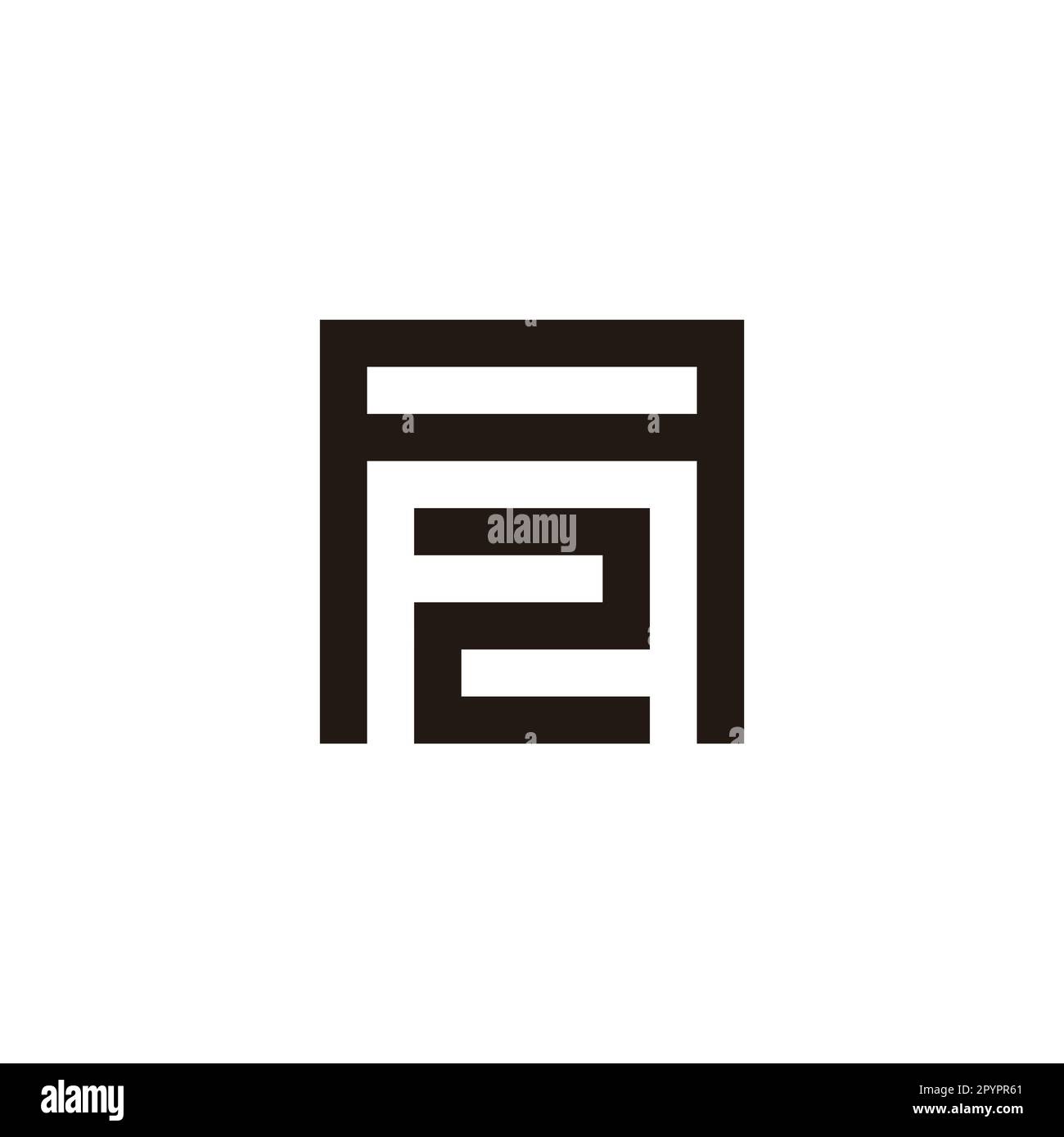 Number 2 in letter A square geometric symbol simple logo vector Stock ...
