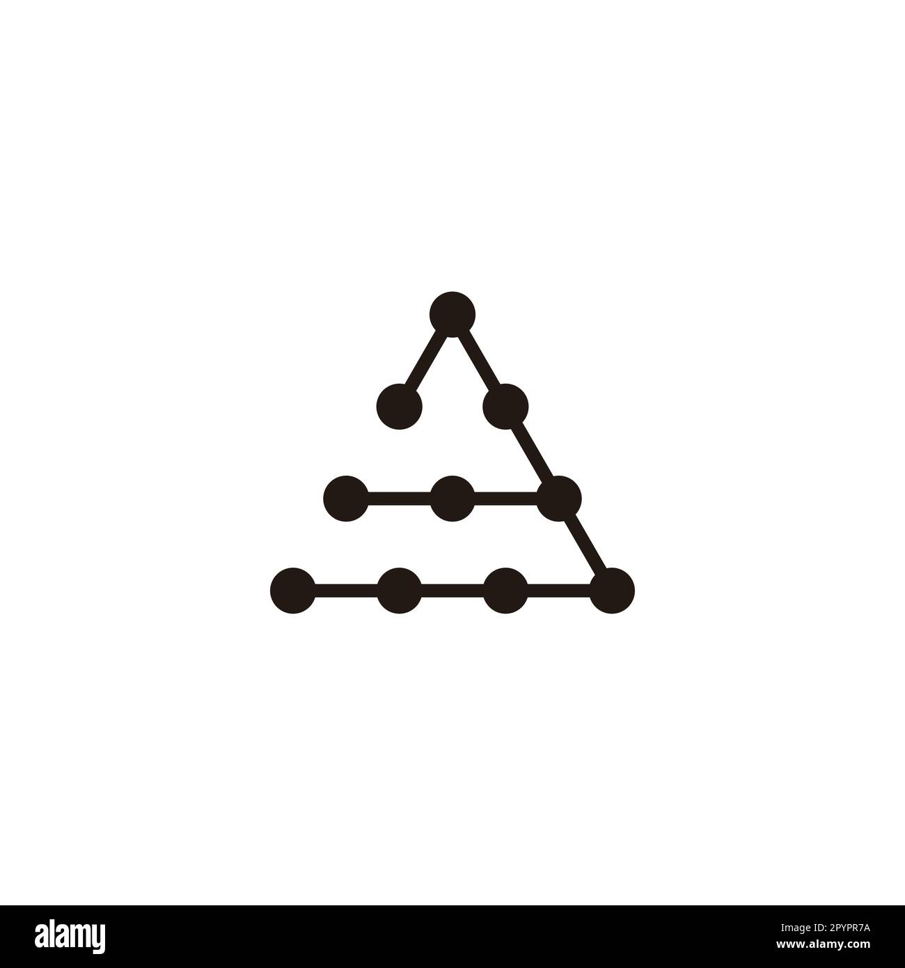 Number 3 triangle, molecules geometric symbol simple logo vector Stock ...
