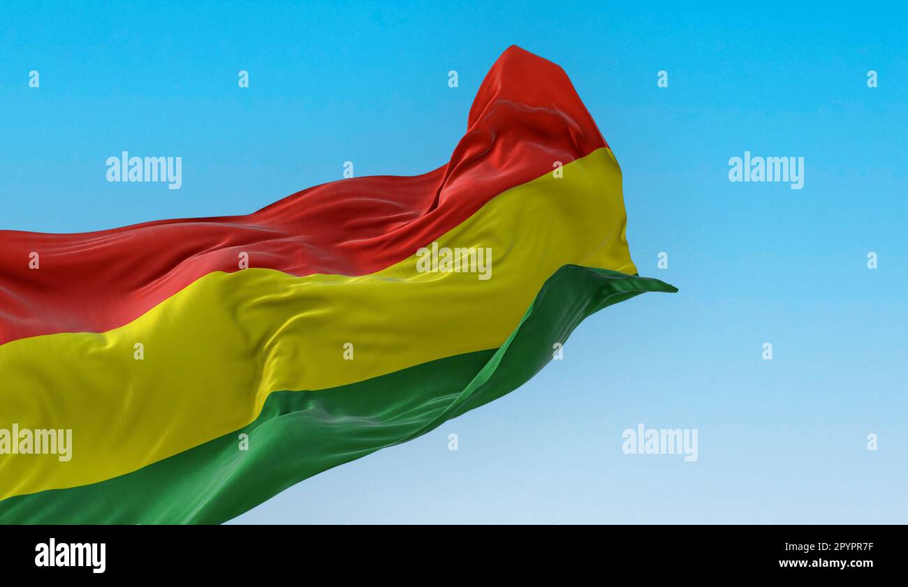 Bolivia national flag waving in the wind. The Plurinational State of ...
