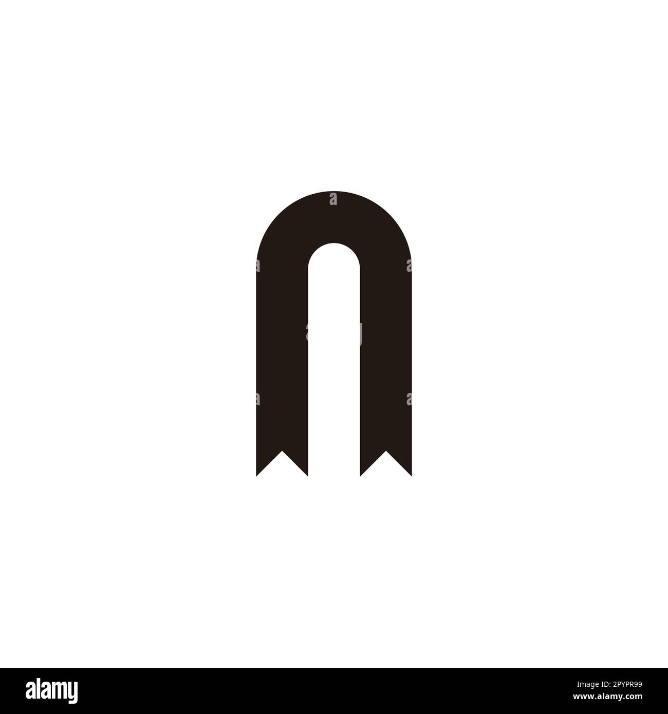 Letter n ribbon, curve geometric symbol simple logo vector Stock Vector ...