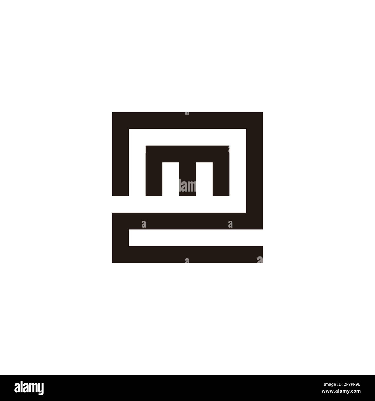 Letter m in 2, square geometric symbol simple logo vector Stock Vector ...