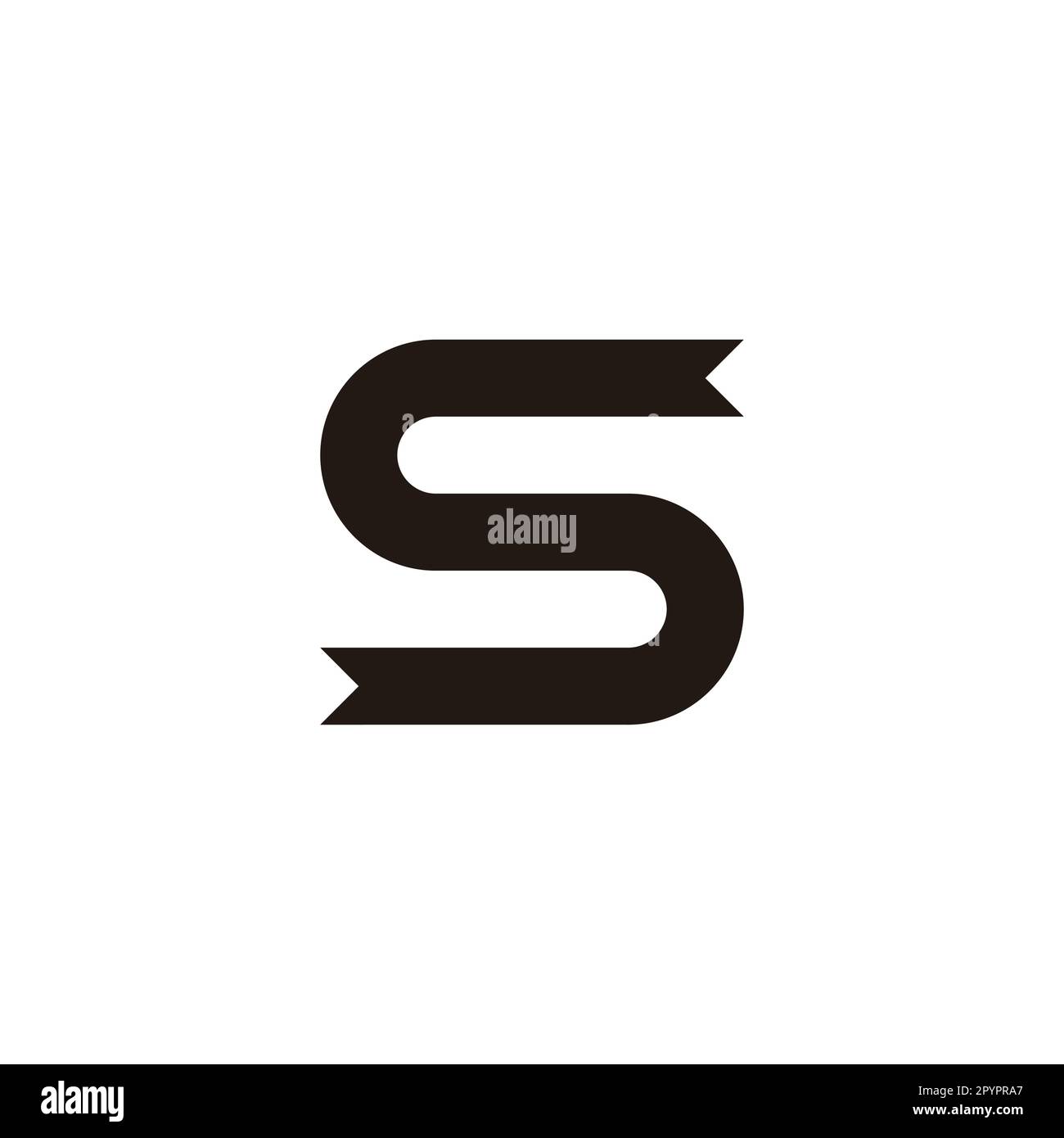 Letter S ribbon, curve geometric symbol simple logo vector Stock Vector ...