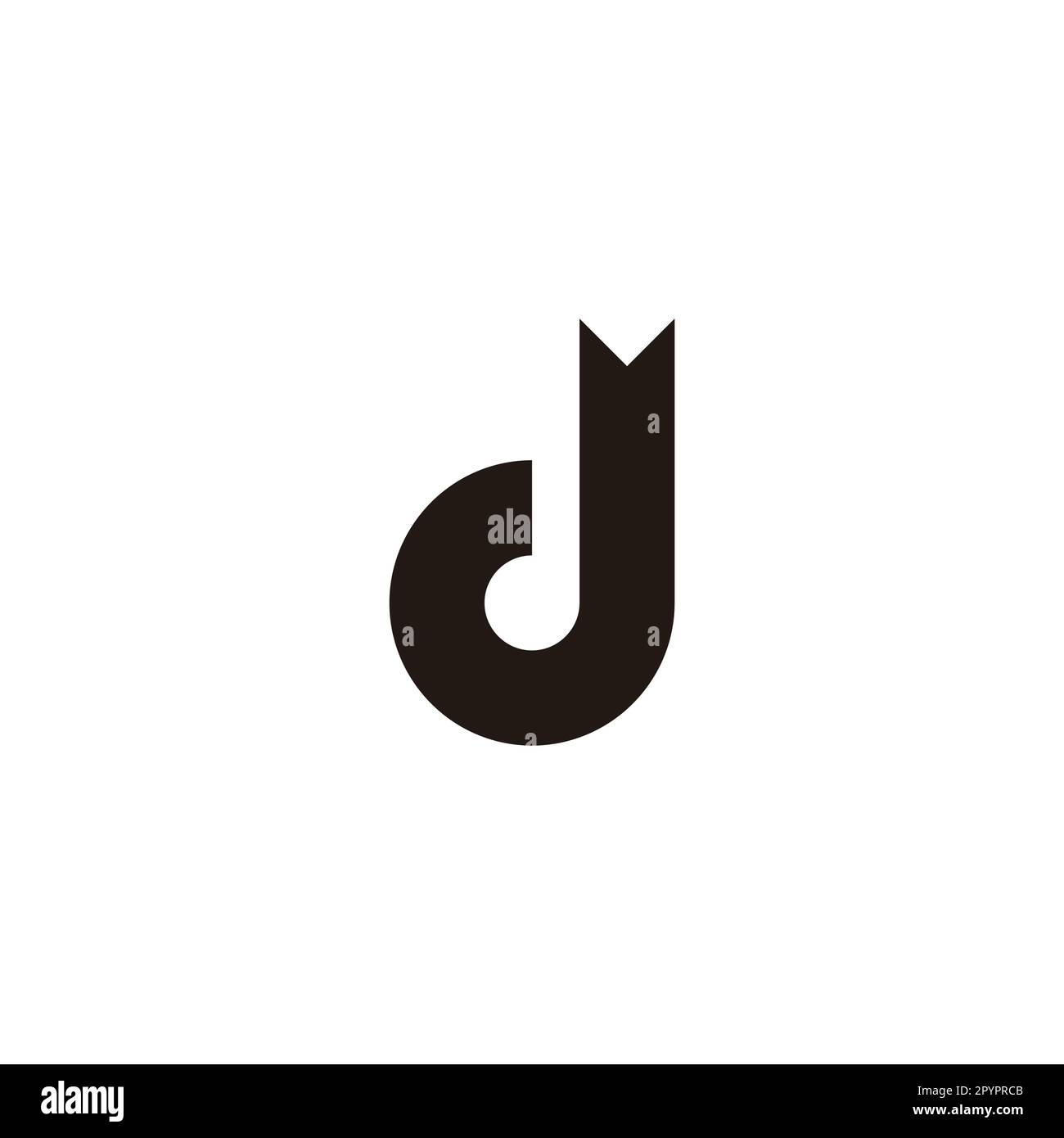 Letter d ribbon, outline geometric symbol simple logo vector Stock ...