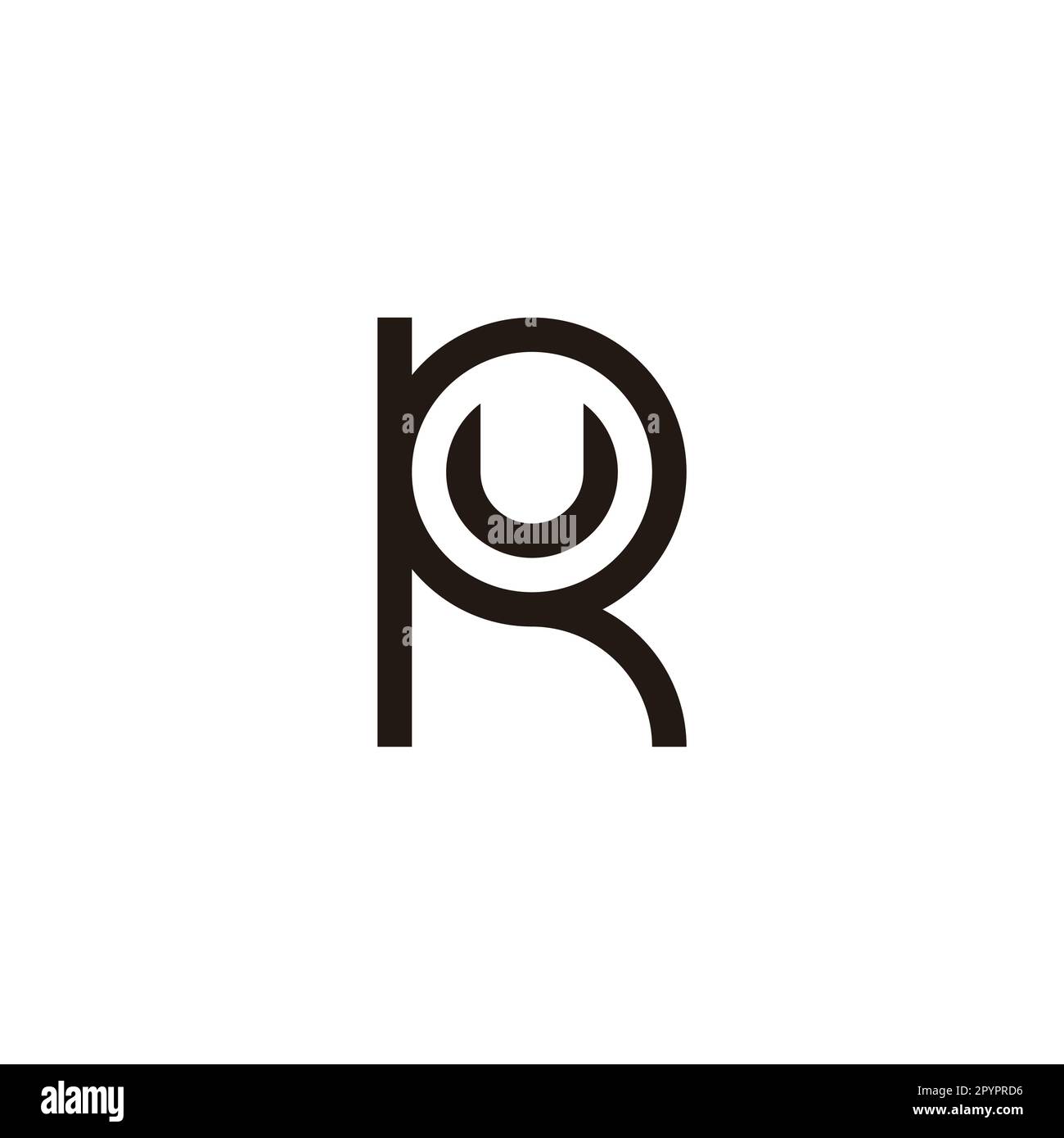 Letter U in R, circle geometric symbol simple logo vector Stock Vector ...