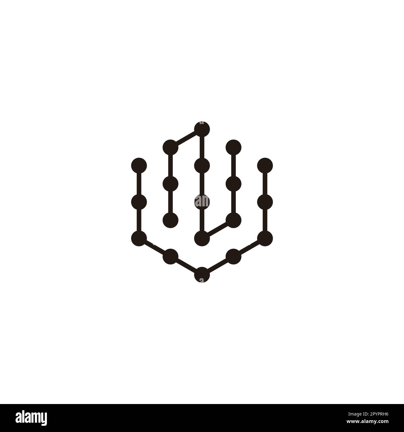 Letter U and N hexagon, molecules geometric symbol simple logo vector Stock Vector Image & Art ...