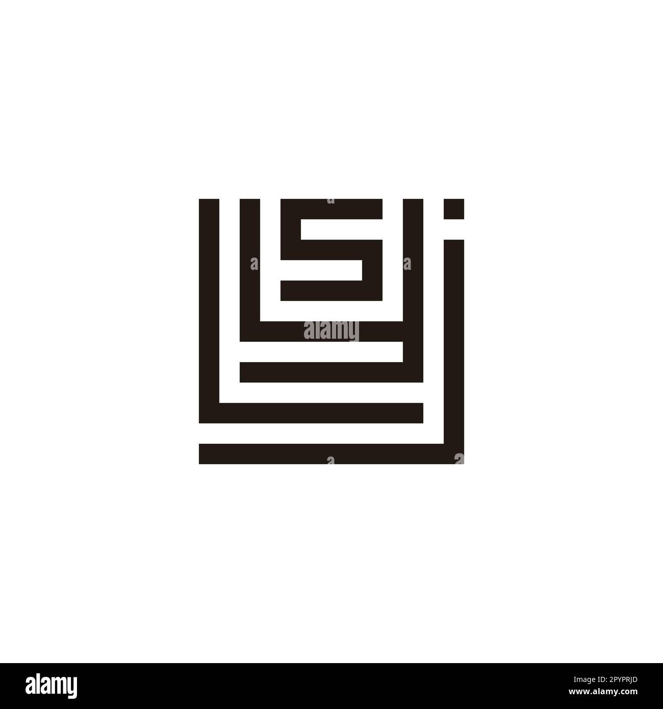 Letter j, L, y and s square geometric symbol simple logo vector Stock ...