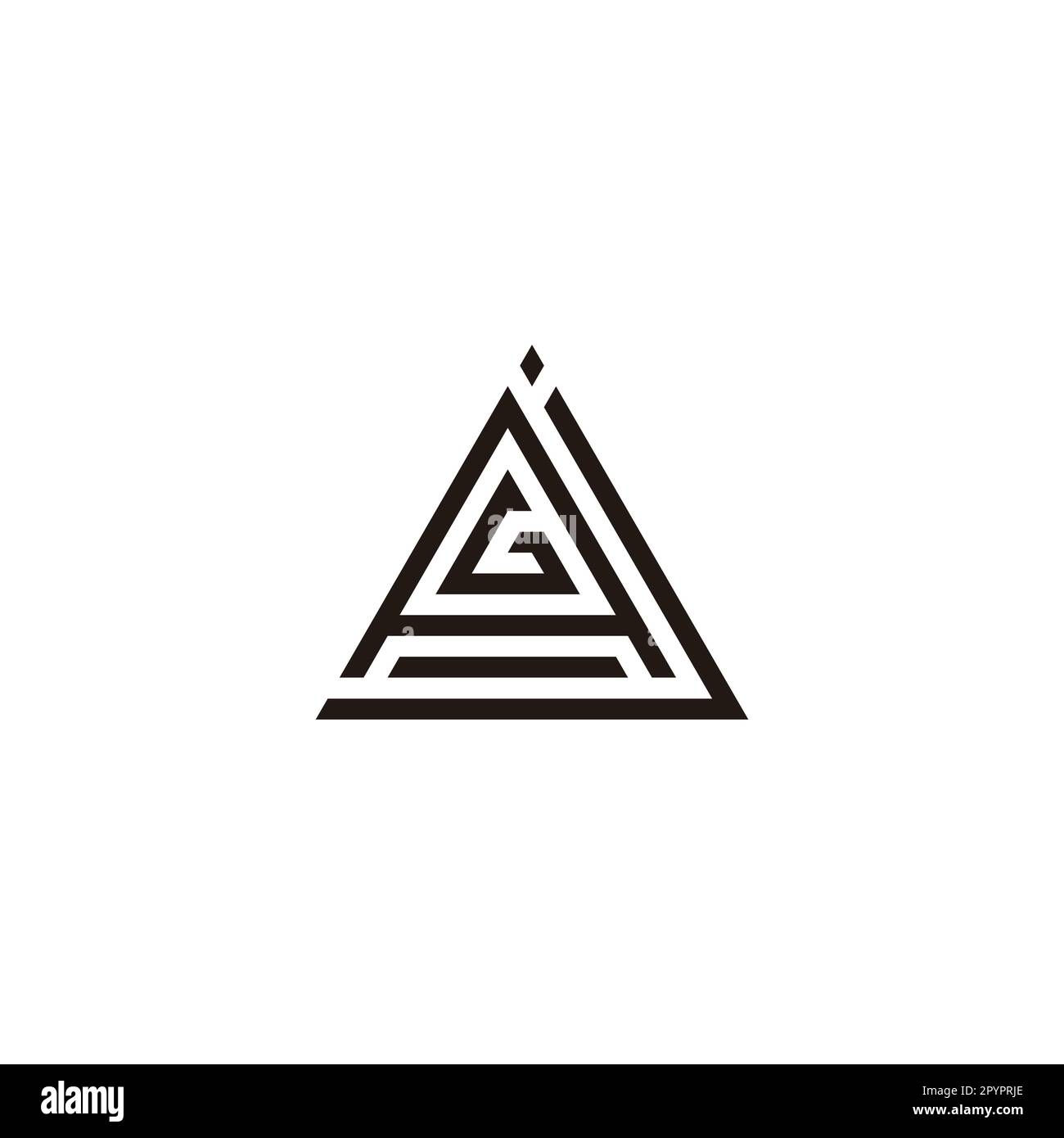 Letter j, A and G triangle geometric symbol simple logo vector Stock ...