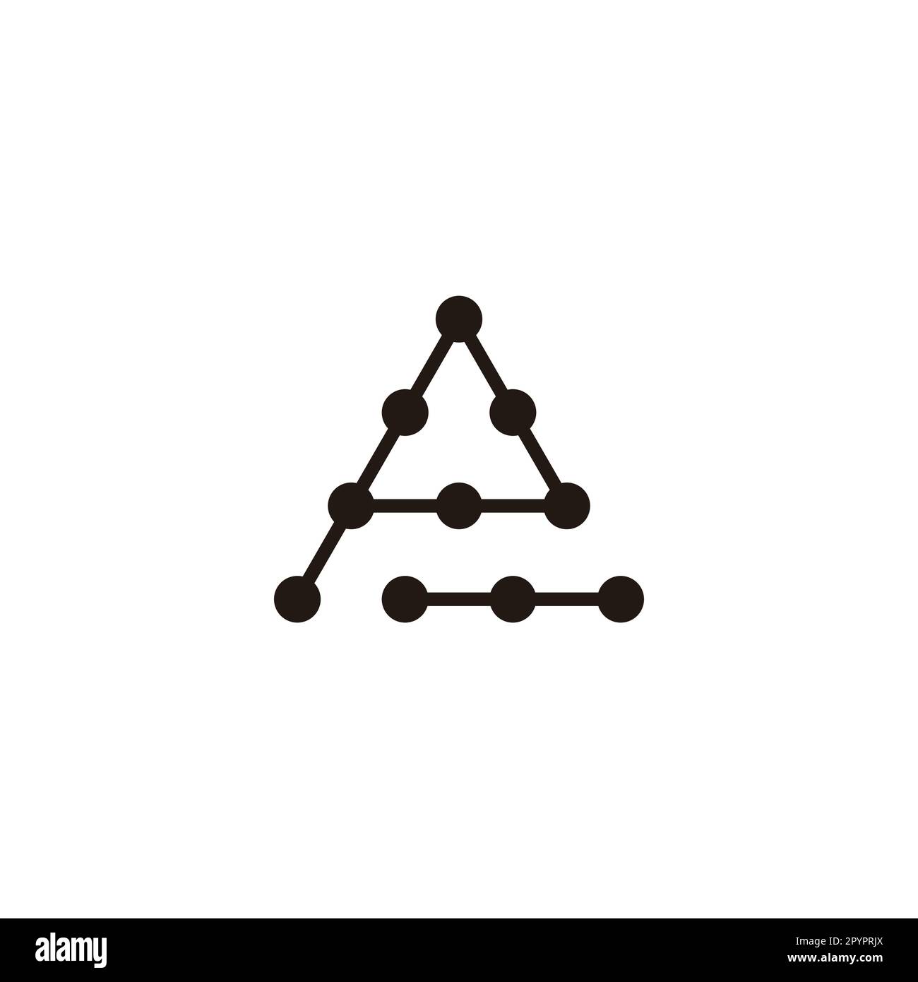 Letter P triangle, molecules geometric symbol simple logo vector Stock ...