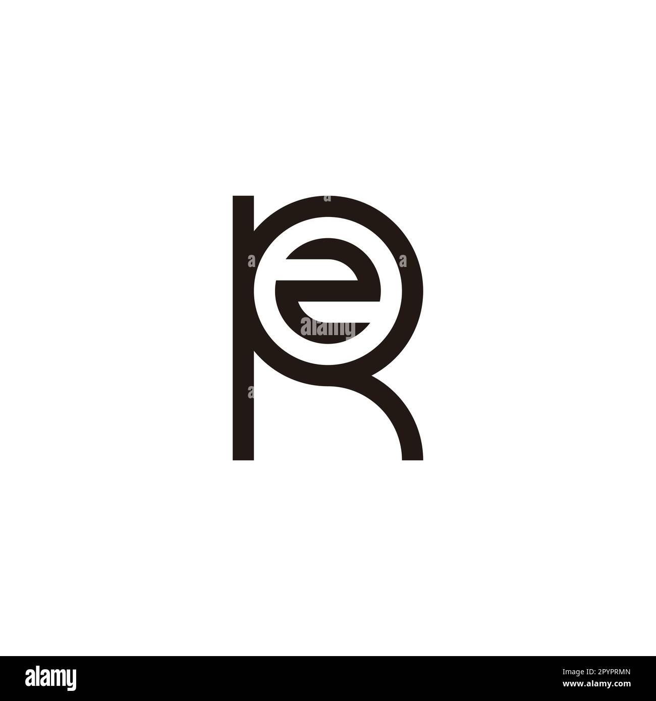 Number 2 in Letter R, circle geometric symbol simple logo vector Stock ...