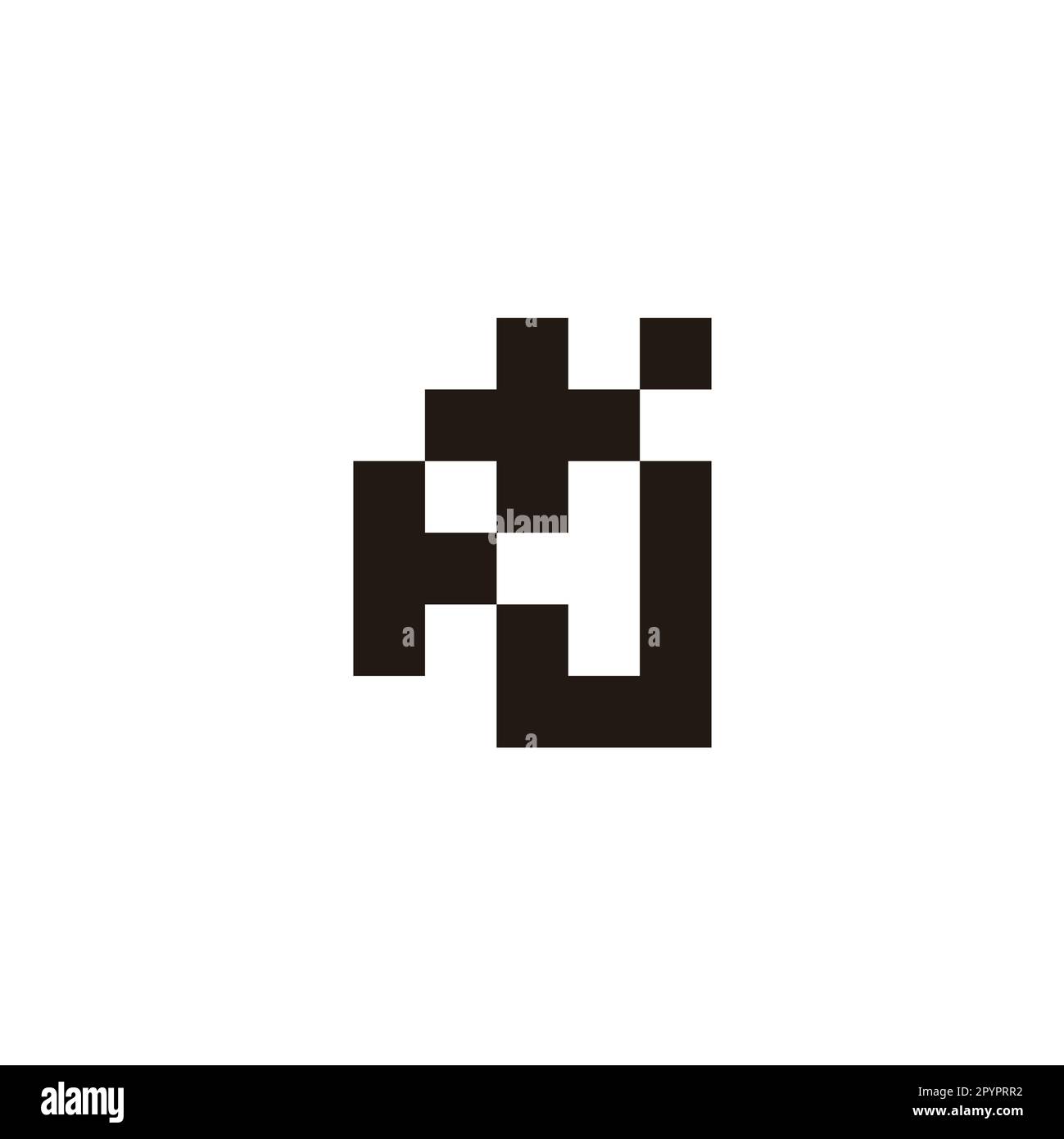 Letter H and j plus, square geometric symbol simple logo vector Stock ...
