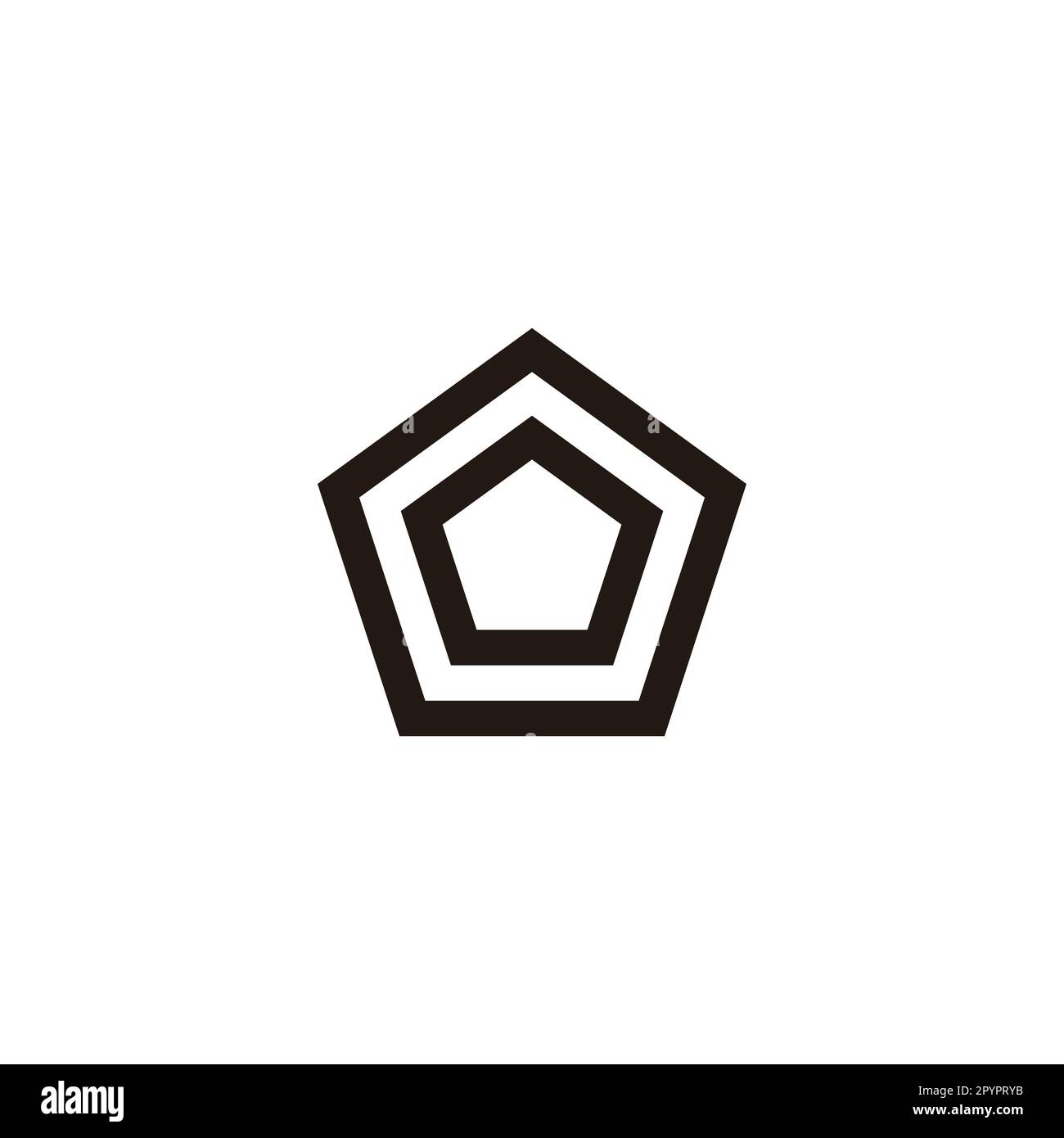 Polygon, Double Lines Geometric Symbol Simple Logo Vector Stock Vector
