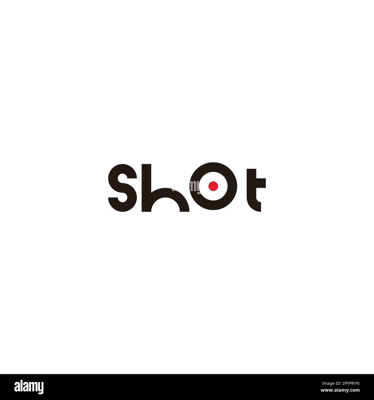 Text, "shot", circle geometric symbol simple logo vector Stock Vector ...