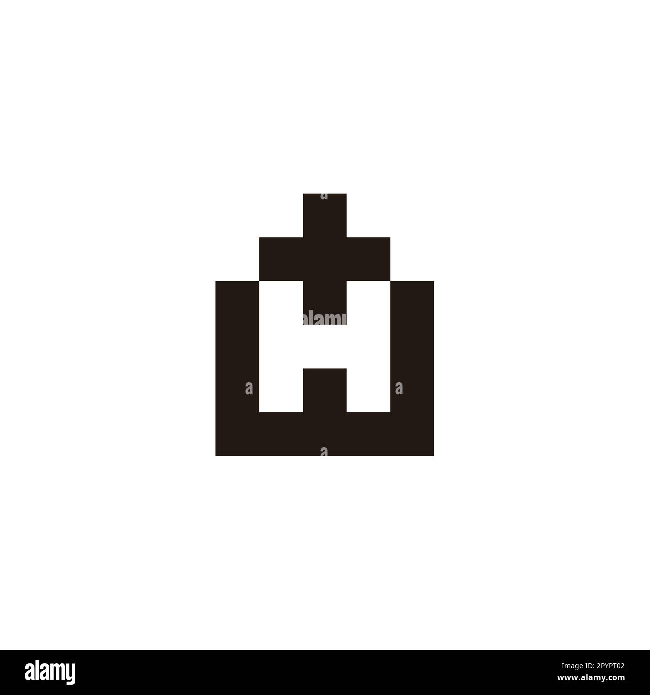 Letter W and H plus, square geometric symbol simple logo vector Stock ...