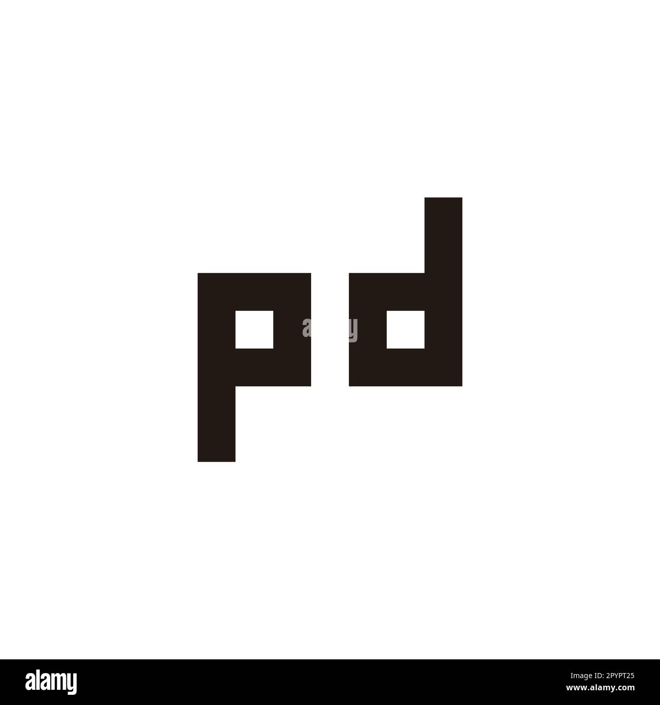 Letter pd square, glasses geometric symbol simple logo vector Stock ...