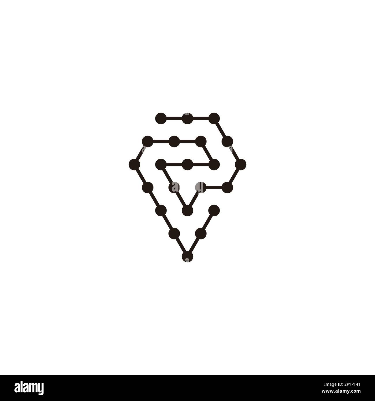 Number 2 diamond, molecules rounded geometric symbol simple logo vector ...