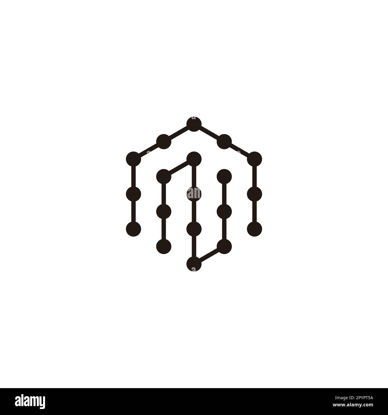 Letter N and n hexagon, molecules geometric symbol simple logo vector ...