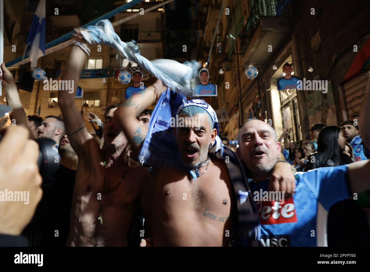Naples, Italy. 04th May, 2023. SSC Napoli fans celebrate winning the ...