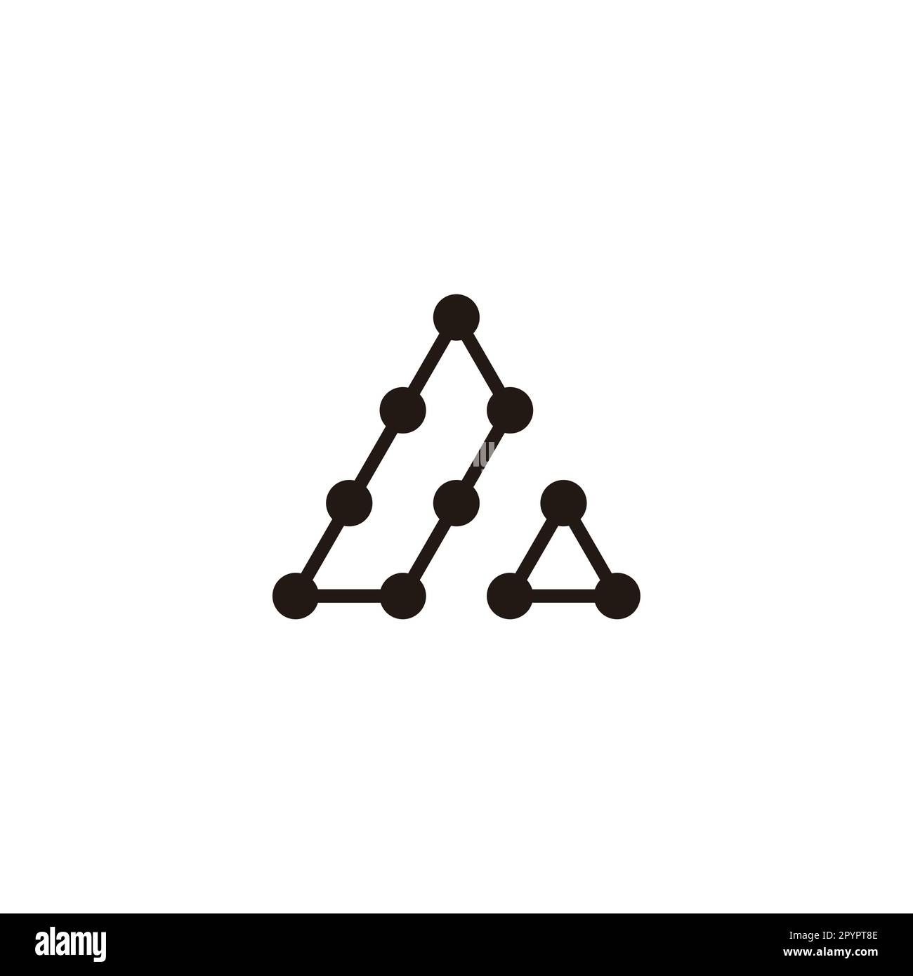 Letter D D triangle, molecules geometric symbol simple logo vector ...