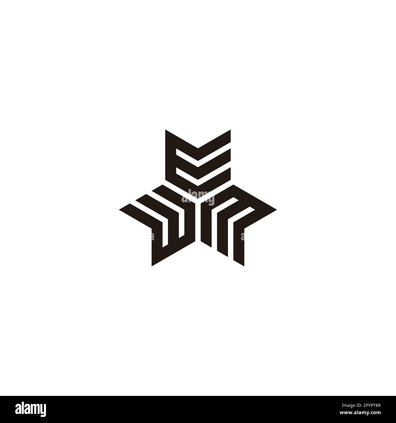 Letter E arrows, pointers geometric symbol simple logo vector Stock ...