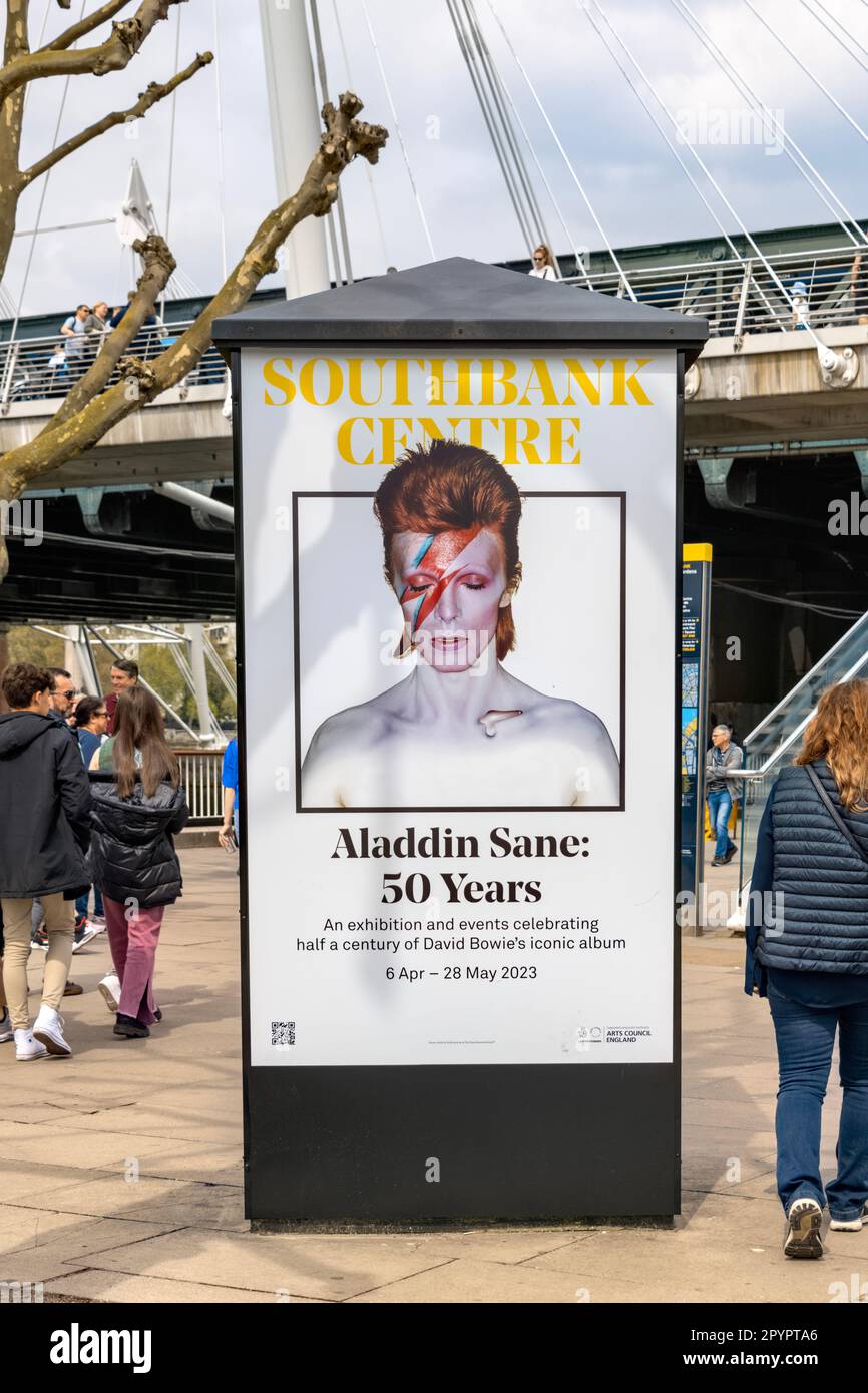 Southbank Centre advertising billboard for Aladdin Sane exhibition and ...