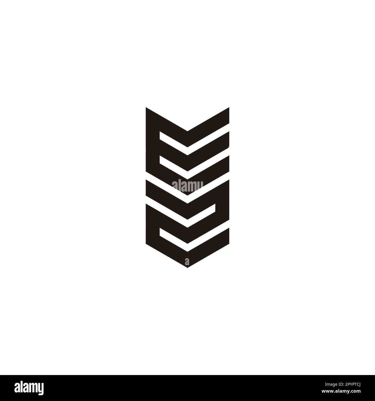 Letter E and number 2, ribbon geometric symbol simple logo vector Stock ...