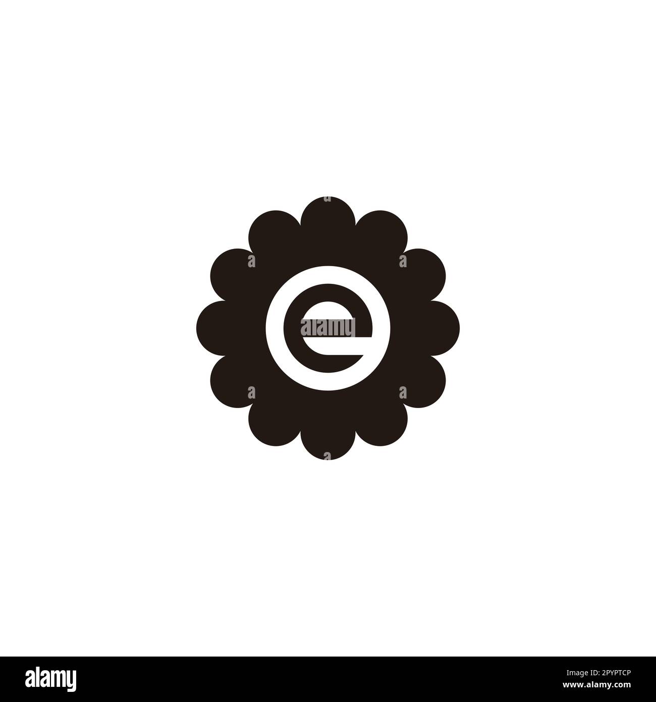 Letter e in flower, circle geometric symbol simple logo vector Stock ...