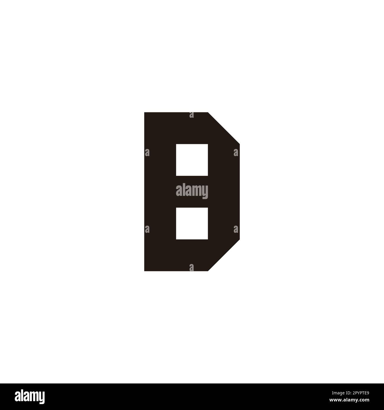 Number 8 shaped letter D square, outline geometric symbol simple logo ...