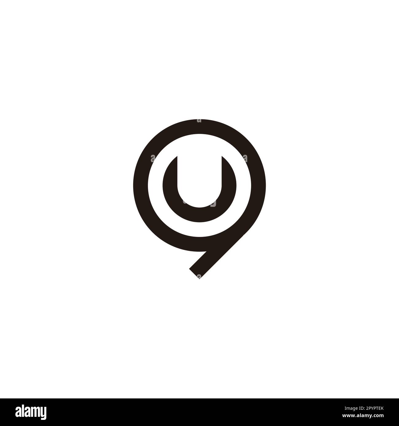 Letter U in 9, circle geometric symbol simple logo vector Stock Vector ...