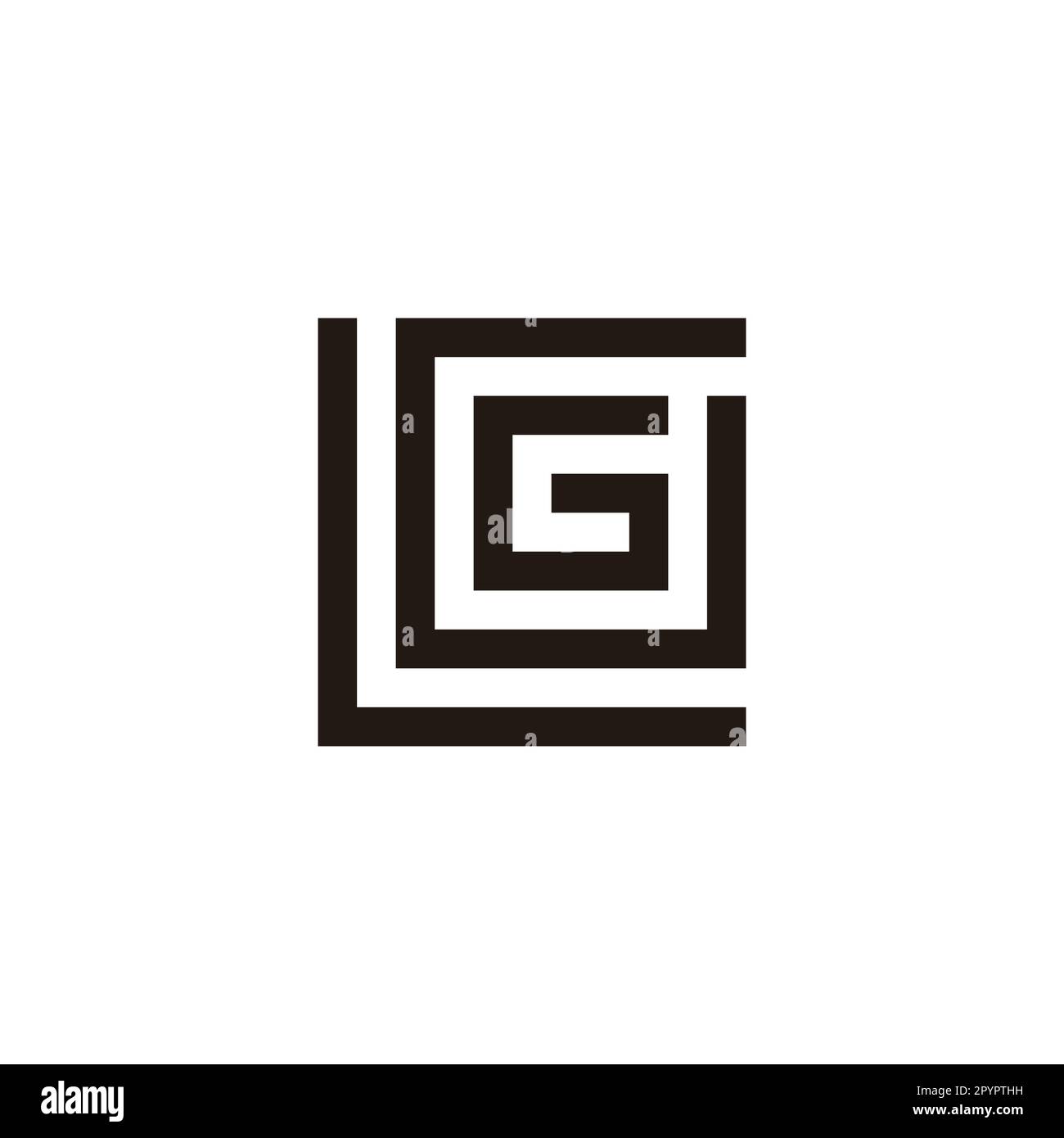 Letter L, G and G square geometric symbol simple logo vector Stock ...