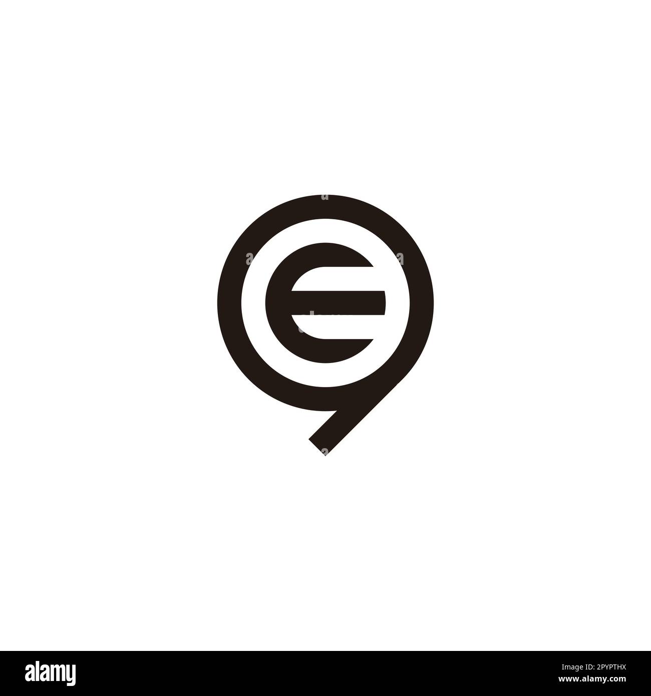 Letter E in 9, circle geometric symbol simple logo vector Stock Vector ...