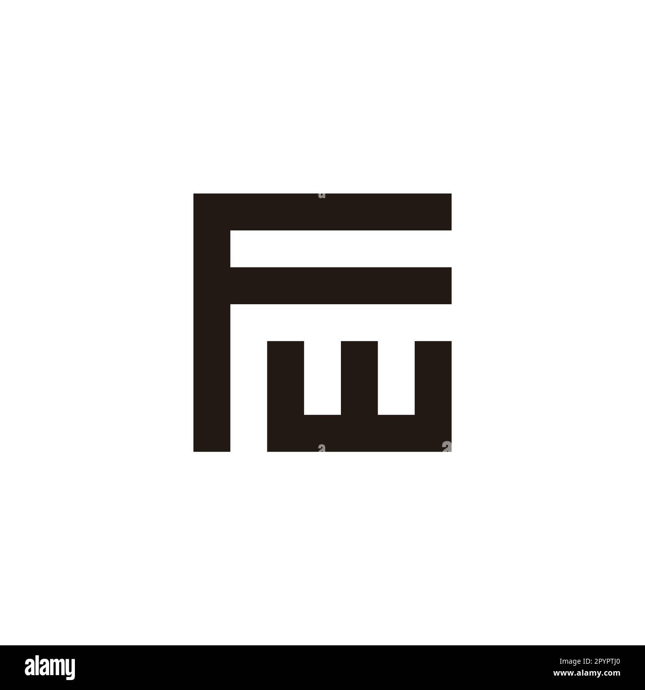 Letter Fw square, unique geometric symbol simple logo vector Stock ...
