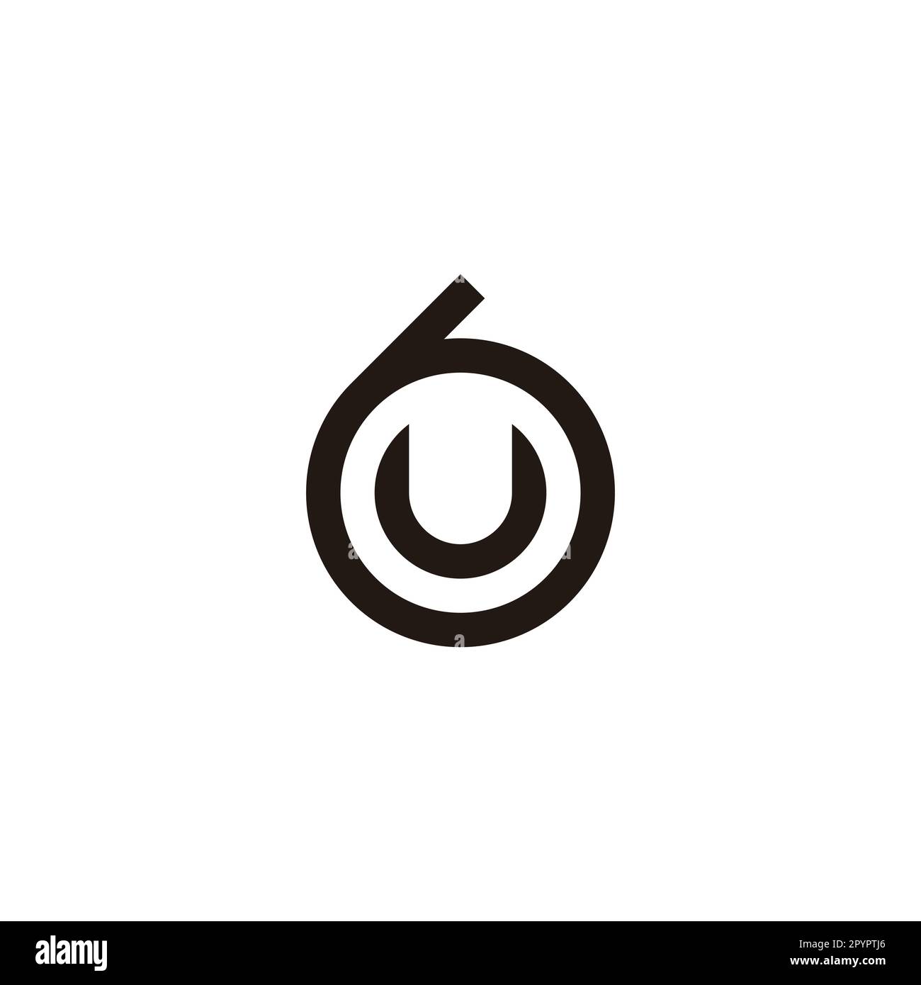 Letter U in 6, circle geometric symbol simple logo vector Stock Vector ...