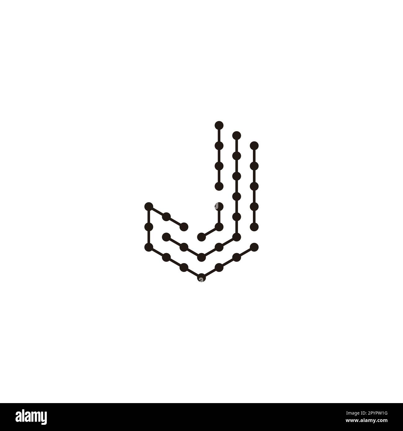Letter J lines molecules geometric symbol simple logo vector Stock ...