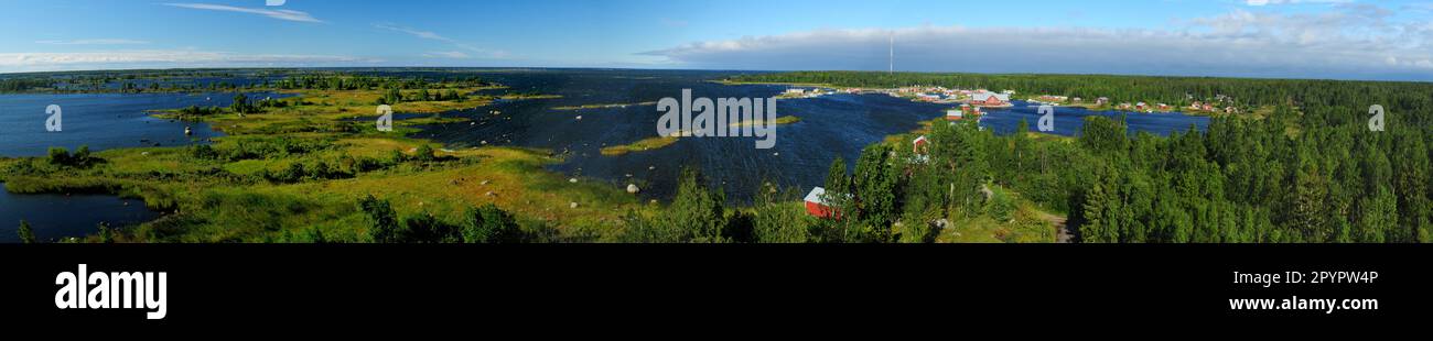 Panorama View From Saltkaret Tower To The Red Wooden Houses Of ...