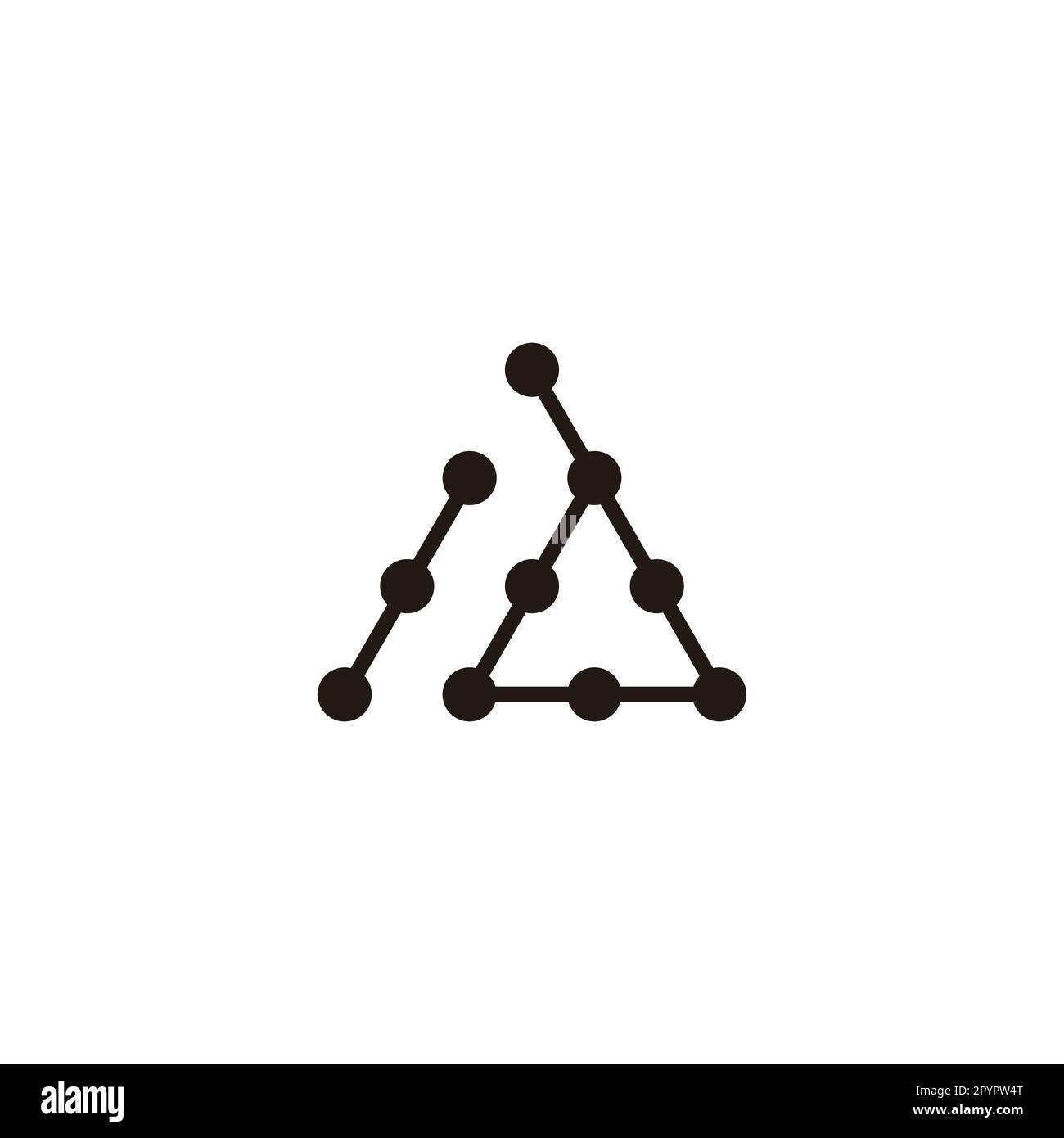 Letter d triangle, molecules geometric symbol simple logo vector Stock ...