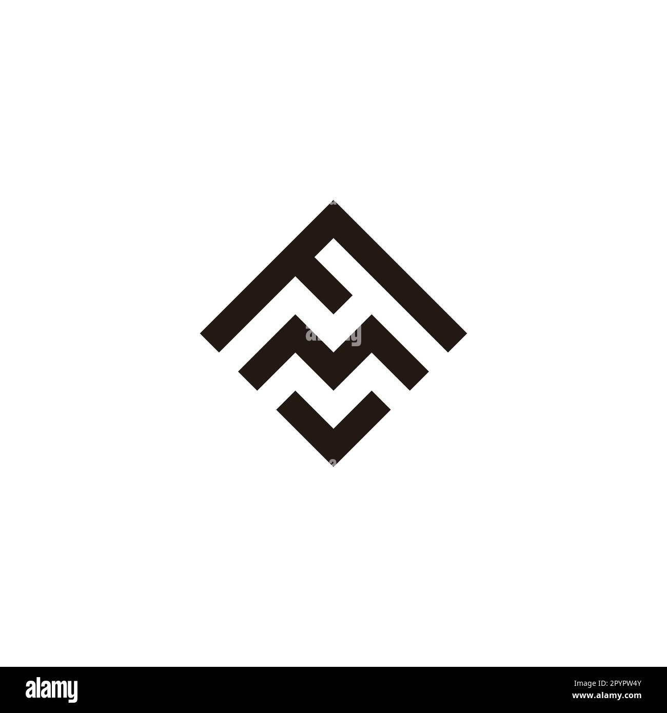 Letter F, m and v square, elegant geometric symbol simple logo vector ...