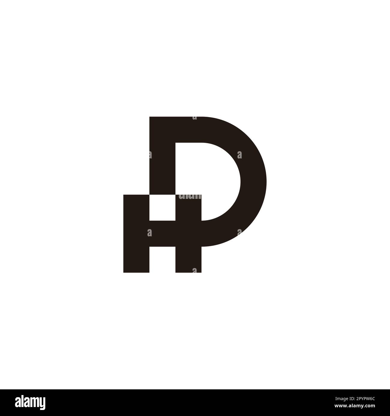 Letter HP outline square geometric symbol simple logo vector Stock ...