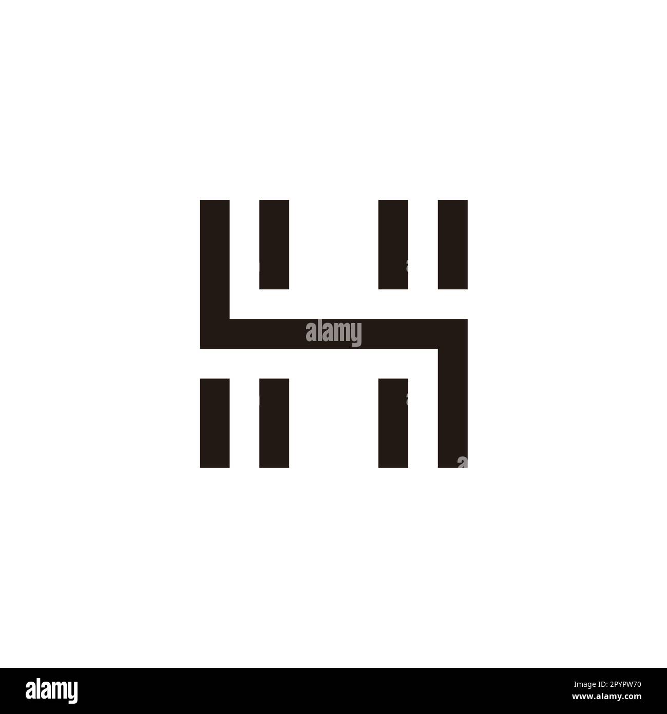 Letter H and s double lines geometric symbol simple logo vector Stock ...